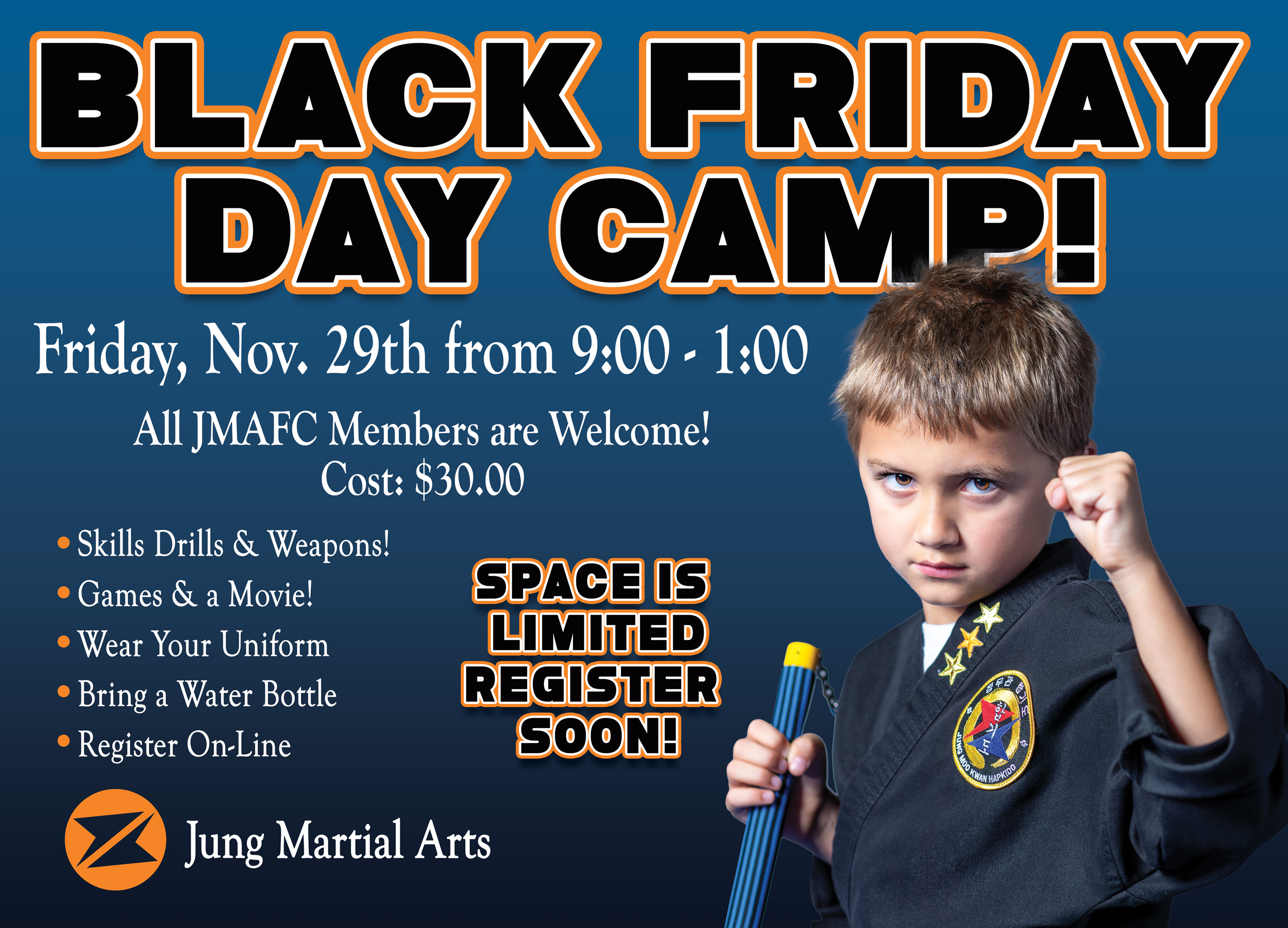 Black Friday Day Camp - 2024 | Martial Arts Williamsport | JMAFC HapKiDo